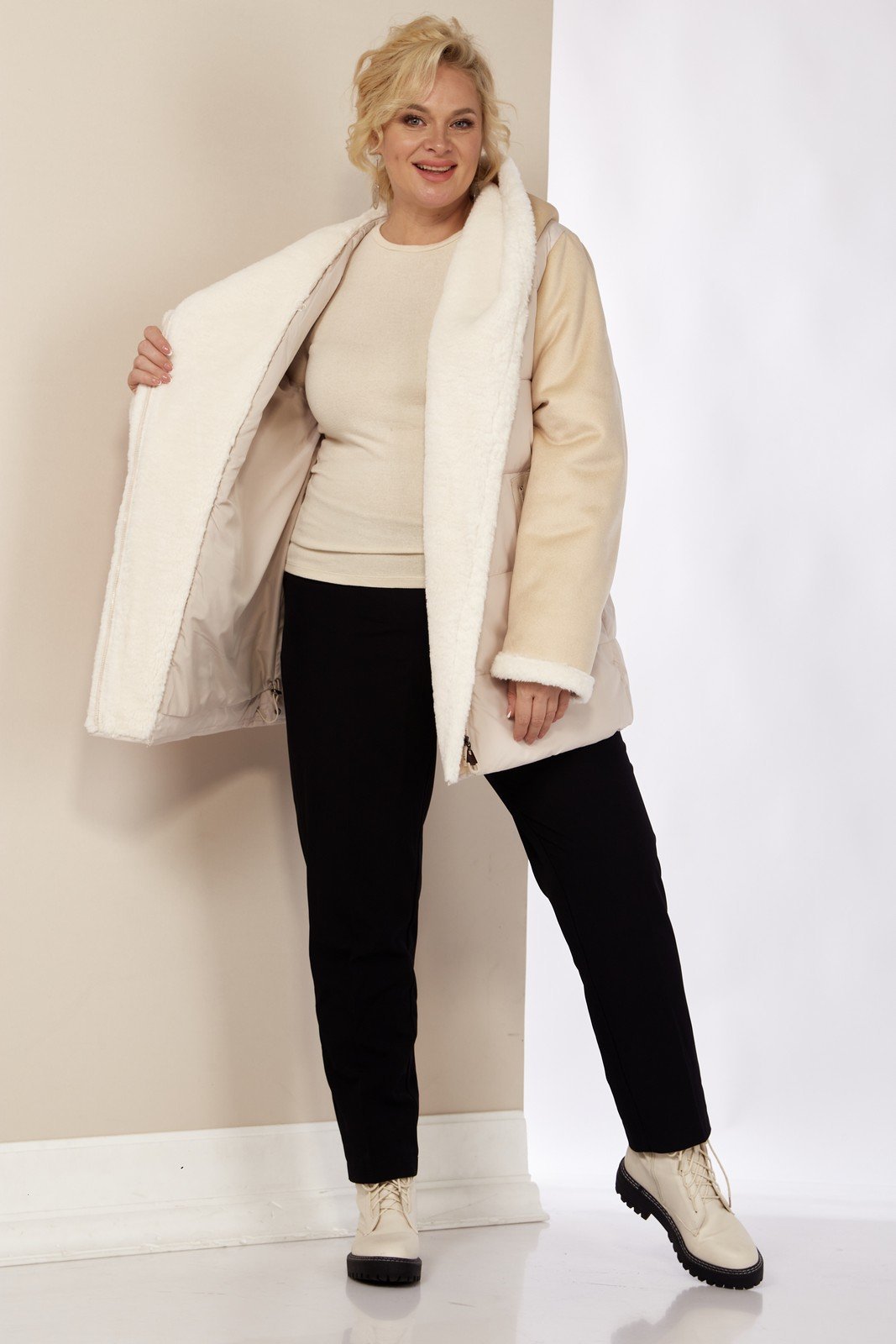 Куртка 2132 молочный Shetti купить в интернет магазине Велесмода